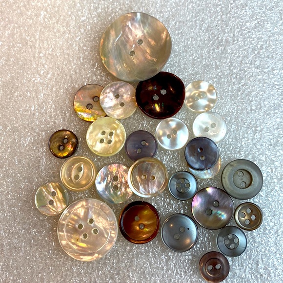 Office | Vintage Abalone Shell Look 24 Beautiful Rich Buttons Variety ...